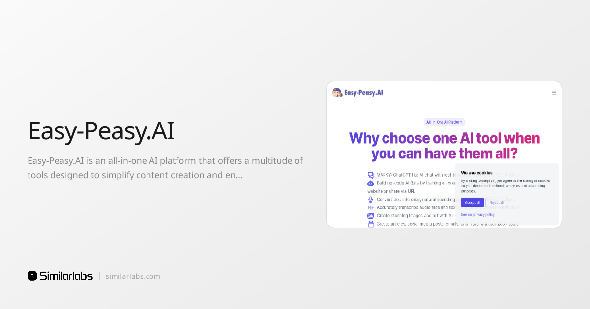 Easy-Peasy.AI - Create content effortlessly with AI | SimilarLabs