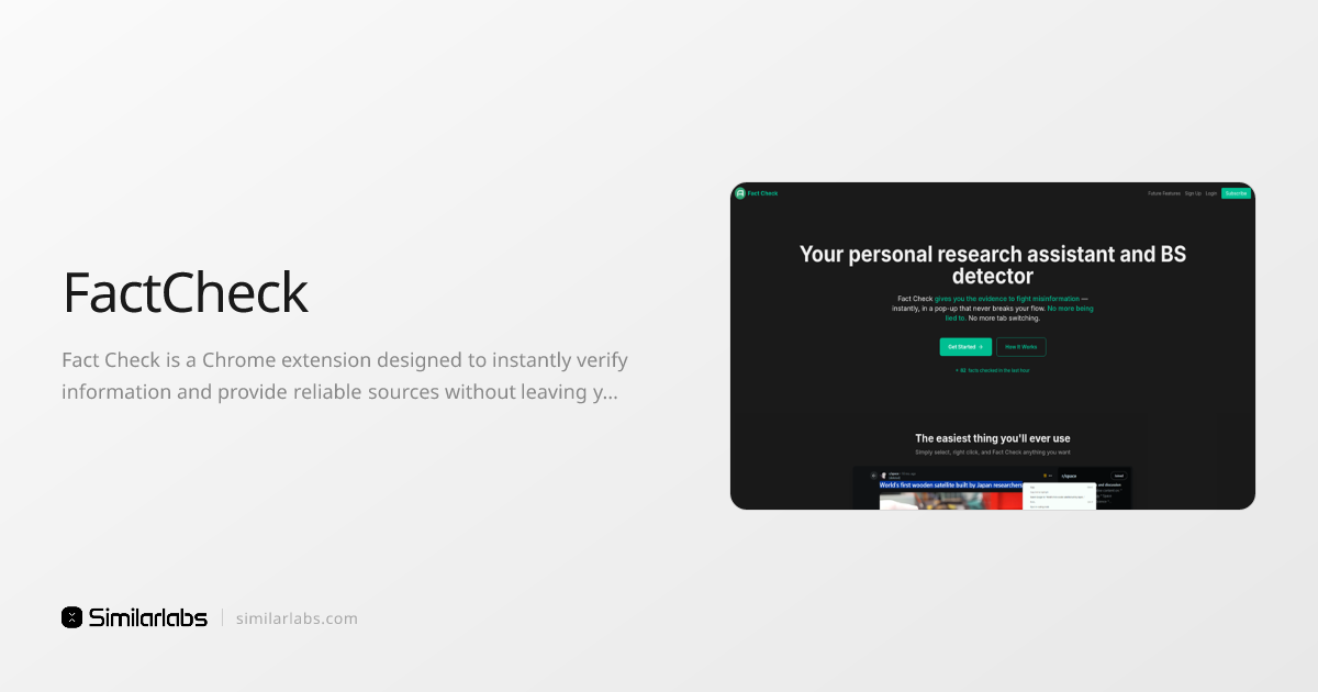 FactCheck - instantly verify information sources | SimilarLabs