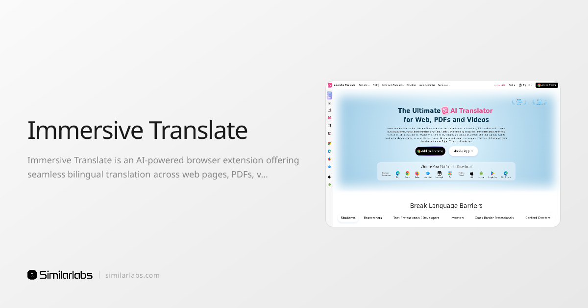 Immersive Translate - AI-powered bilingual website translation ...