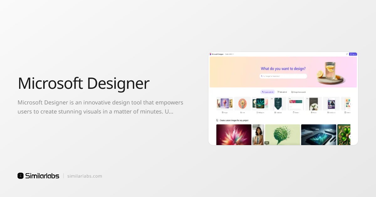 Microsoft Designer - Create stunning visuals effortlessly | SimilarLabs