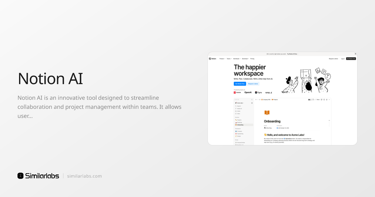 Notion AI - Collaborate smarter with AI-powered tools | SimilarLabs
