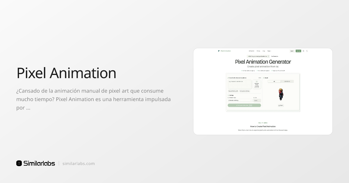 Pixel Animation - AI pixel art generator for game-ready sprites and ...