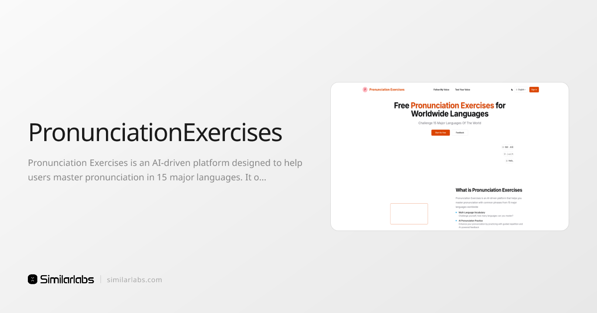 PronunciationExercises - Master pronunciation with AI feedback ...