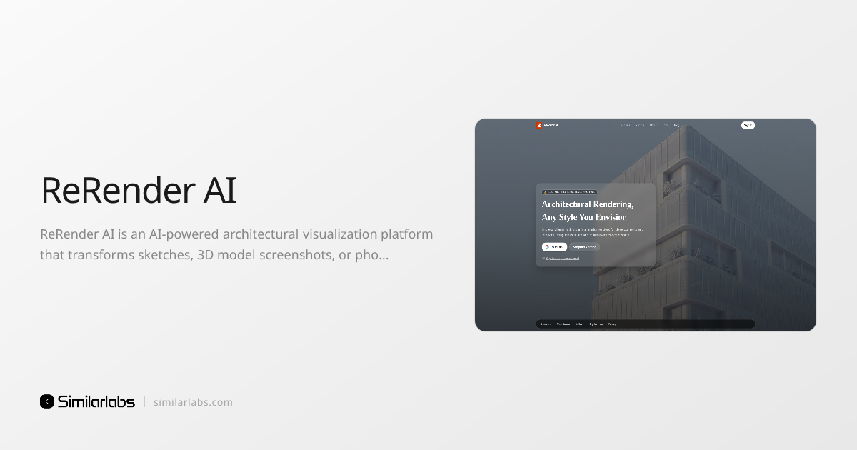 ReRender AI - AI-Powered Architectural Visualization in Seconds ...