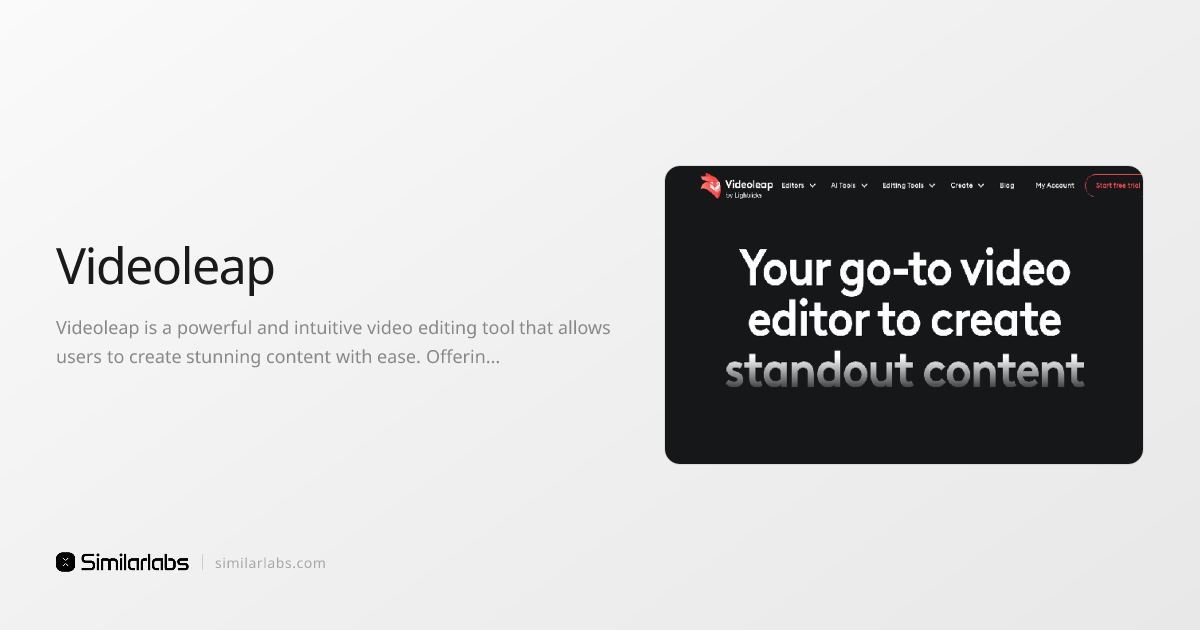 Videoleap - Create stunning videos effortlessly | SimilarLabs