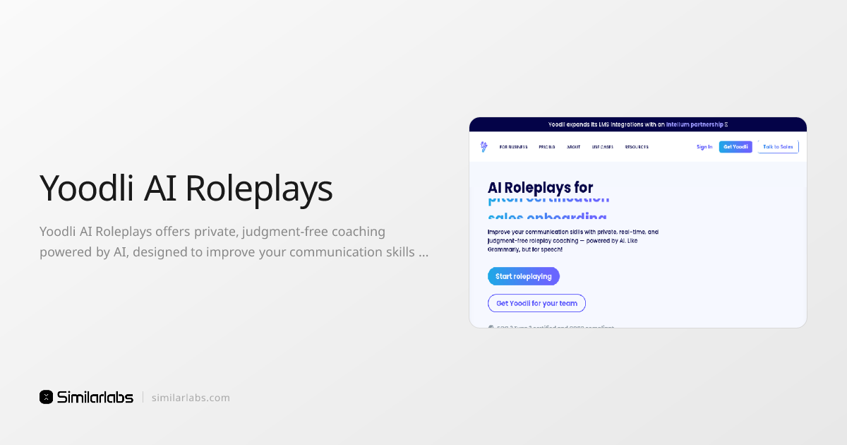 Yoodli AI Roleplays - Enhance communication skills through AI roleplay ...