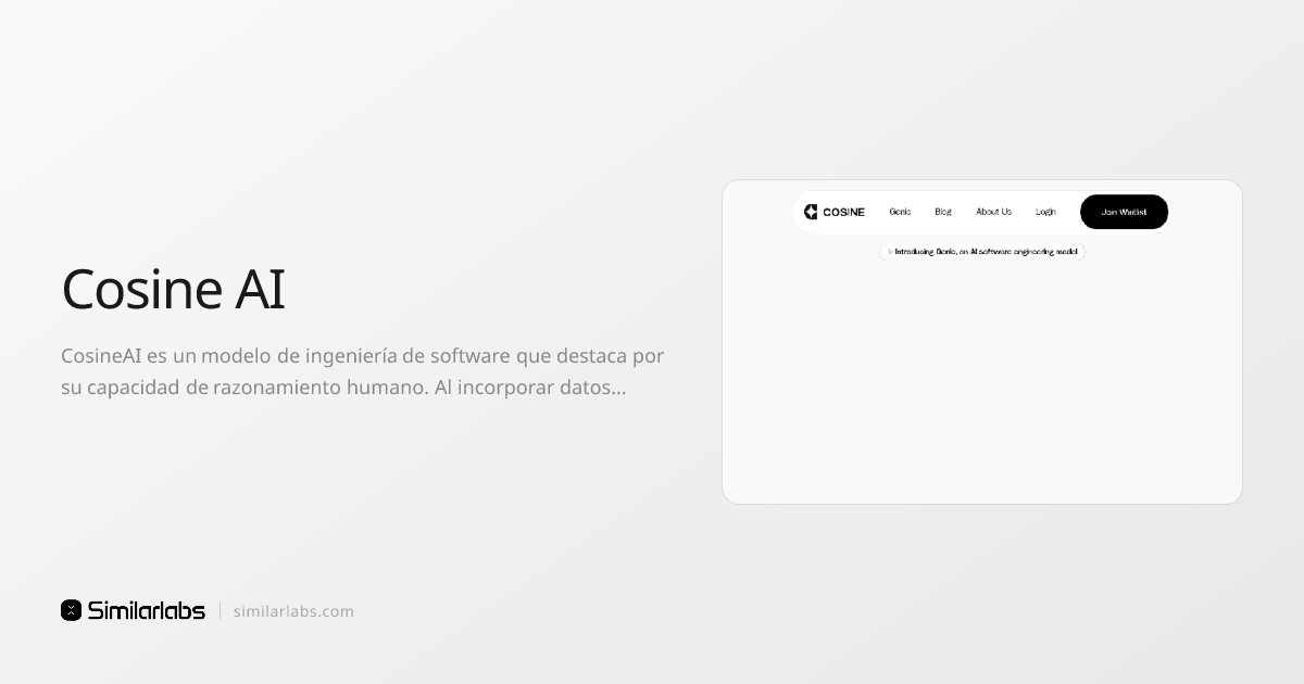 Cosine AI - Potencia tu desarrollo de software con IA | SimilarLabs
