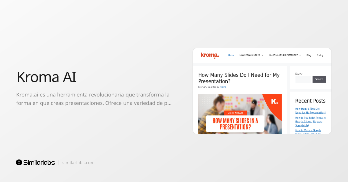Kroma AI - Transforma tus presentaciones al instante | SimilarLabs