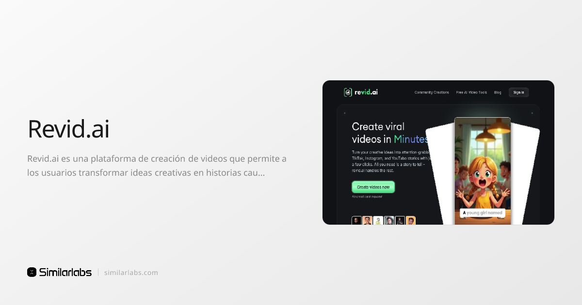 Revid.ai - Crea videos virales en minutos con facilidad | SimilarLabs