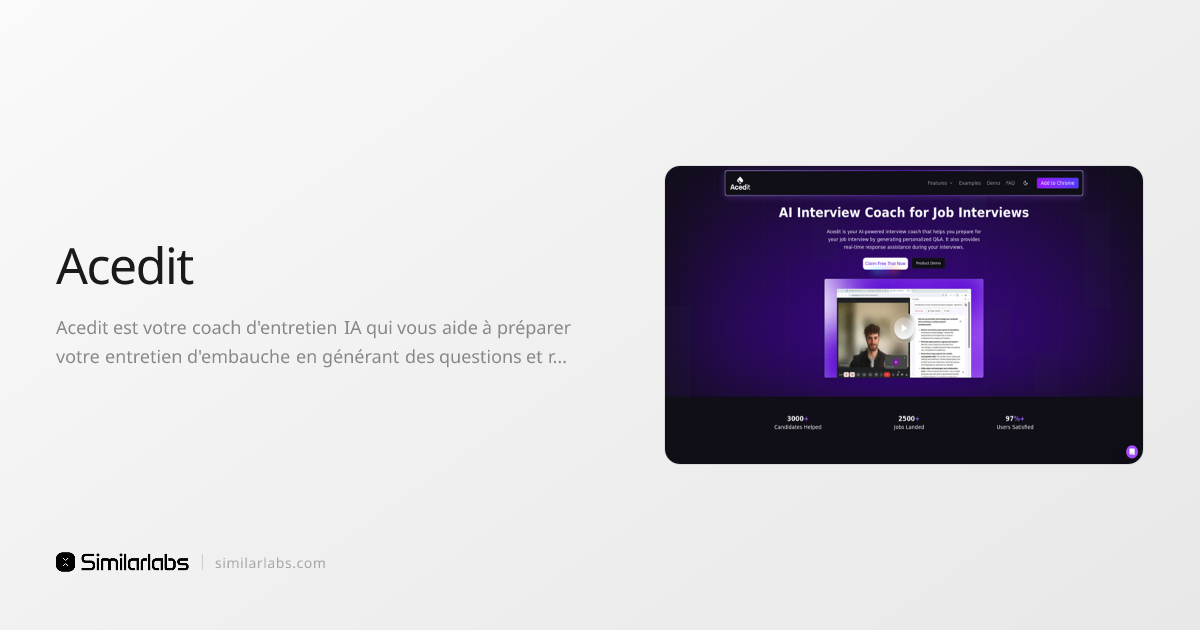 Acedit - Assistance d'entretien en temps réel | SimilarLabs