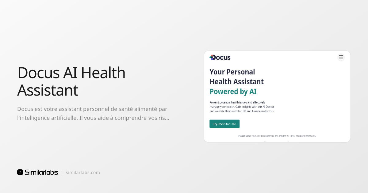 Docus AI Health Assistant - Votre assistant santé personnel alimenté ...