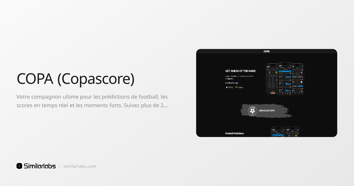 COPA (Copascore) - Prédictions football IA pour chaque match | SimilarLabs