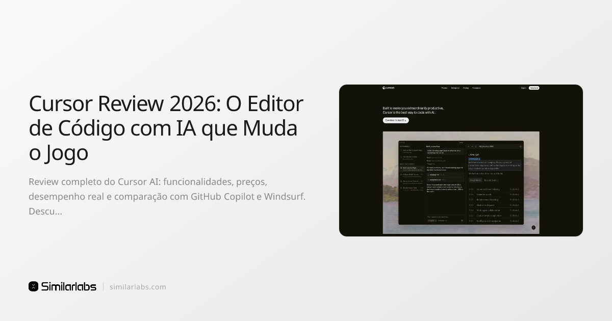 Cursor Review 2026: O Editor de Código com IA que Muda o Jogo | SimilarLabs