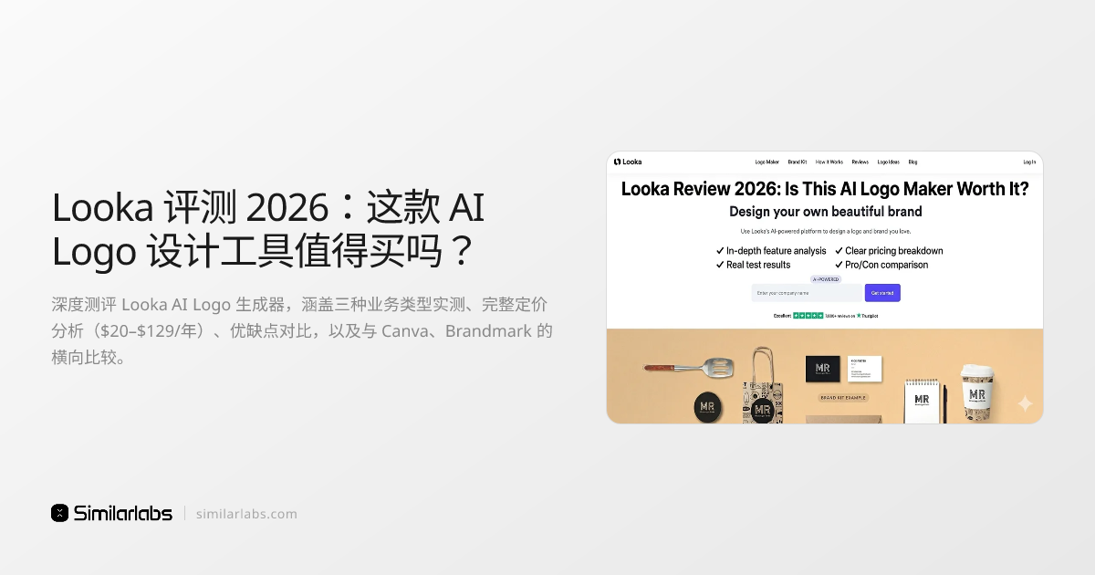 Looka 评测 2026：这款 AI Logo 设计工具值得买吗？ | SimilarLabs